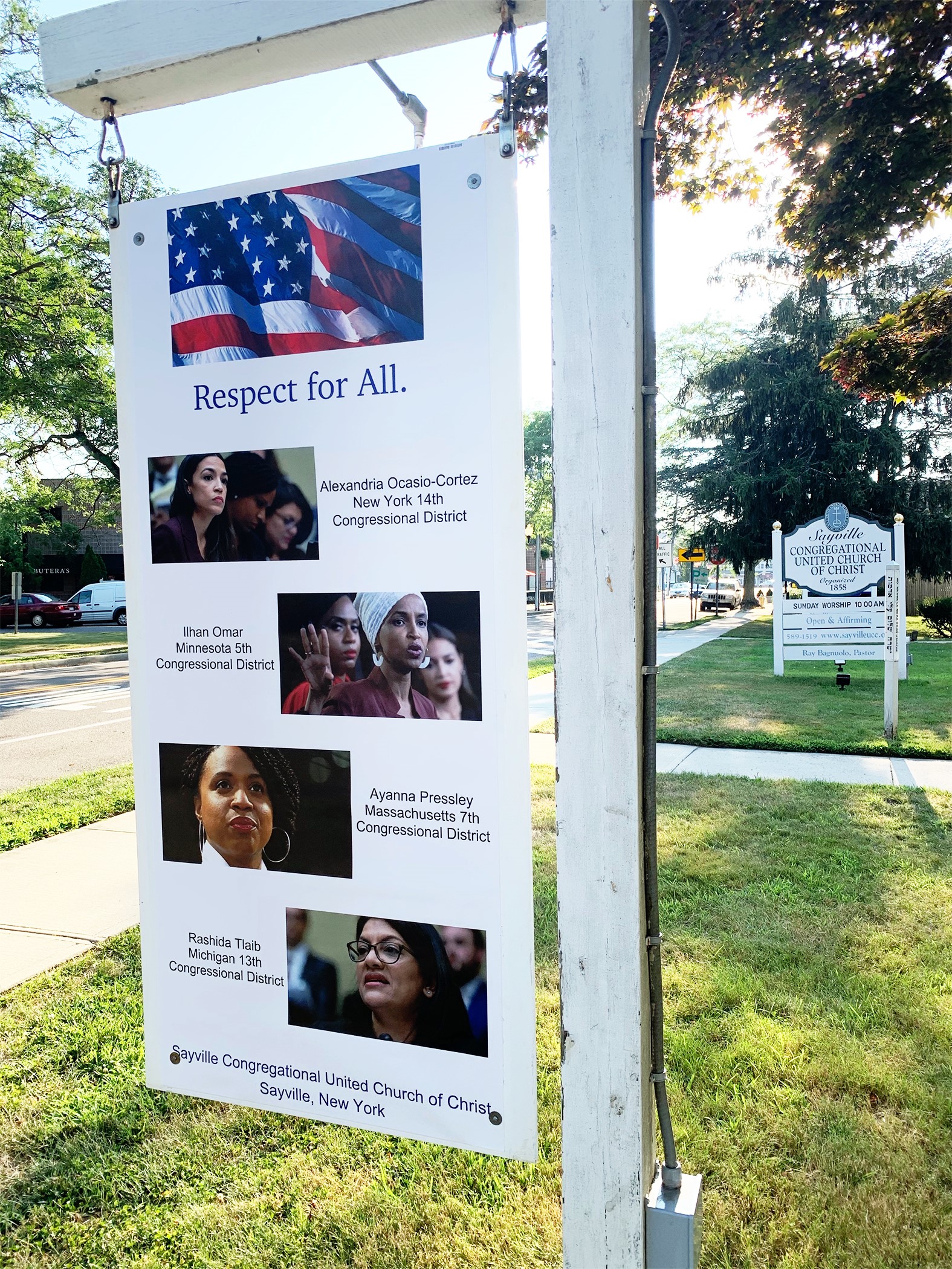 Banners outside Long Island church call for respect, love for all ...