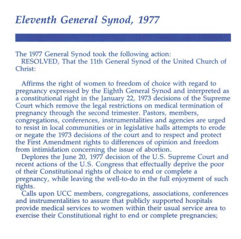 The UCC Fight for Reproductive Justice - United Church of Christ
