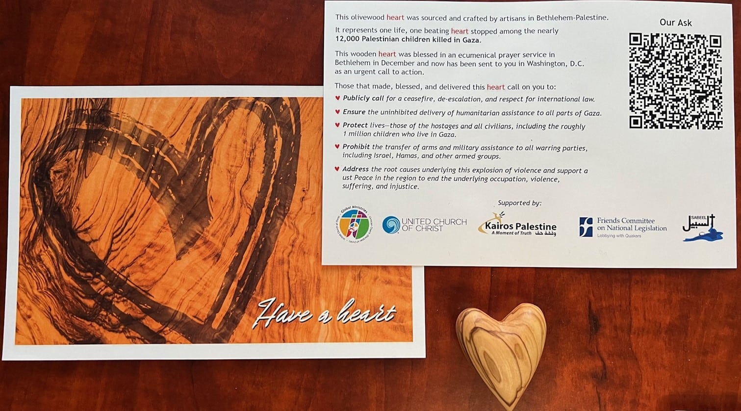 Symbolizing children killed in Gaza, hundreds of hearts from Bethlehem ...