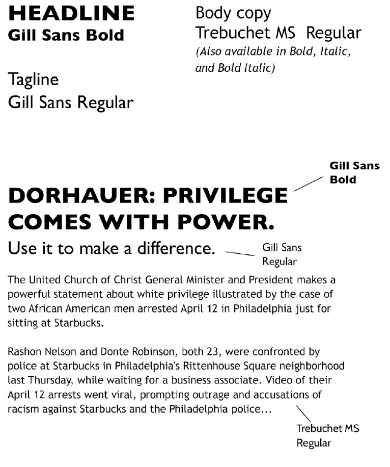 Typography - United Church of Christ