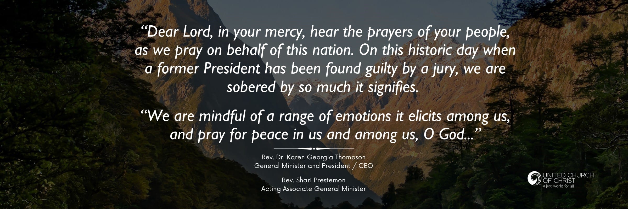 UCC officers offer prayer in response to Trump guilty verdict - United Church of Christ