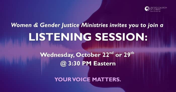 Women & Gender Justice Ministries Listening Sessions - United Church of ...